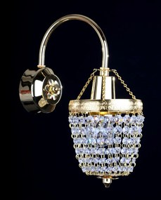 1 Arm crystal wall light with metal arm &amp; Strass crystal chains