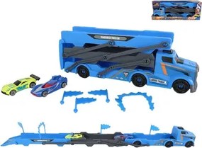 Auto tahač s vystřelovací dráhou / Herní set / 2 autíčka + doplňky / o