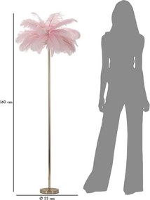 Stojací lampa Palm 160 cm růžová/zlatá