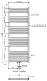 Novaservis  600/1600/RS,5 Radiátor kombinovaný, 60x160cm, černá mat