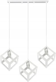 Moderní geometrická závěsná stropní lampa 3xE27 Bílá IL Mio Sweden