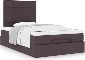 Osmanský rám postele s matrací tmavě hnědá 120x190cm textil 3313143