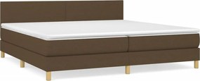 Box spring postel s matrací tmavě hnědá 200x200 cm textil 3140484