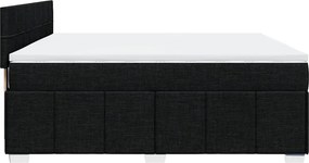 Box spring postel s matrací černá 200x200 cm textil 3287177