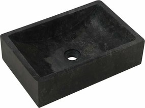 Umyvadlo 45 x 30 x 12 cm mramor černé s vysokým leskem 142772