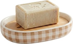 Miska na mýdlo Vichy, kombinace barev/s dřevěnými prvky