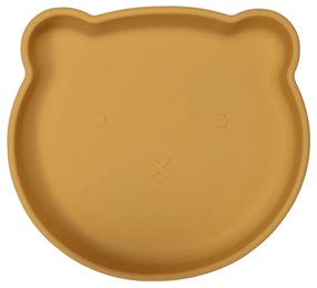 MOONBABY silikonový talíř s přísavkou TEDDY - hořčicová