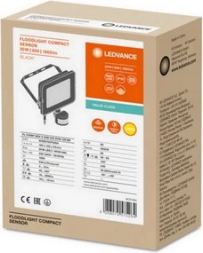 LED reflektor s pohybovým čidlem LEDVANCE FLOODLIGHT COMPACT 20W 3000K teplá bílá