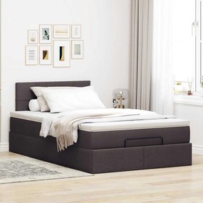 Osmanský postel s matrací tmavě šedá 120x200 cm textil 3312301