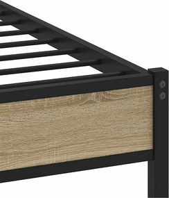 Kovový rám postele bez matrace dub sonoma 180 x 200 cm 3308499