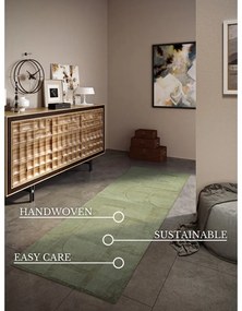 Zelený ručně tkaný vlněný běhoun 80x250 cm Alexis – Villeroy&amp;Boch