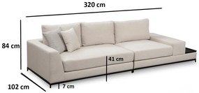 Hanah Home Čtyřmístná pohovka LINE béžová 320 cm 560ARE1316