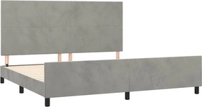 Rám postele bez matrace světle šedý 200 x 200 cm samet 3125653