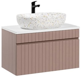 Koupelnová skříňka s umyvadlem a deskou ICONIC Rose DU80/2 | 80 cm