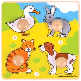 Bigjigs Toys Vkládací puzzle domácí zvířátka