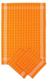 Kuchyňské utěrky bavlněné - NEGATIV oranžovo - bílá 50X70 CM 3KS