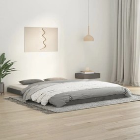 Rám postele šedý 150 x 200 cm masivní borovice King Size,  823441 HangarStore.cz