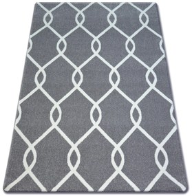 Dywany Lusczow Kusový koberec SKETCH MARK šedý / bílý trellis, velikost 120x170