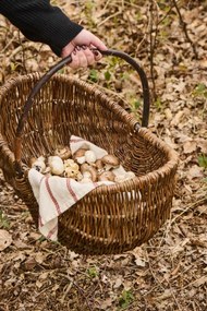 Ib Laursen Proutěný koš Oval Unpeeled Willow, přírodní barva, proutí