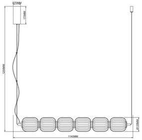 Zuma Line 003064-034748 - LED Lustr na lanku AKARI LED/50W/230V zlatá