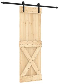 Posuvné dveře s kováním 70 x 210 cm masivní borové dřevo,  3202979