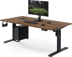 Elektrický stůl s regulací výšky ergonomický antracitový/ořech,1600x800 mm: ARIA