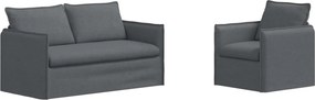 Set pohovek 2 ks Tmavě šedá Textil 3407568