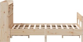 Postel s knihovnou bez matrace 135 x 190 cm masivní borovice 3323041