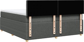 Box spring postel s matrací tmavě šedá 200x200 cm textil 3287578