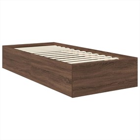 Rám postele s čelo Hnědý dub 75 x 190 cm Kompozitní dřevo 3408724