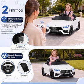 Costway Dětské elektrické autíčko 12 V Mercedes-AMG dětské auto s LED světly