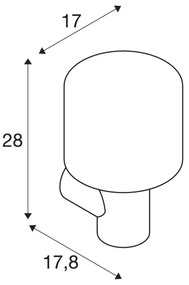 SLV 1004678 Ovalisk, venkovní nástěnné svítidlo, LED 9W 3000/4000K, antracit, výška 28cm, IP65