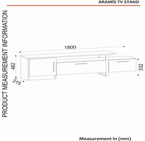 TV stolek/skříňka Aramos (bílá + zlatá). 1089040