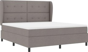 Postel s boxspringem s čelo Taupe 180 x 200 cm textil 3340582