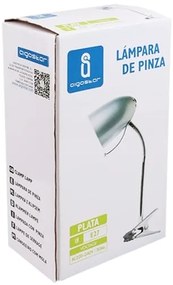 Aigostar -  Stolní lampa s klipem 1xE27/11W/230V stříbrná/chrom