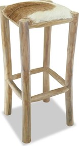 vidaXL Barová stolička pravá kůže a masivní teak [244544]