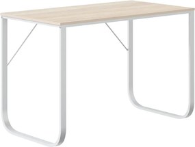 Počítačový stůl bílý a dub 110 x 60 x 73 cm dřevotříska 30202