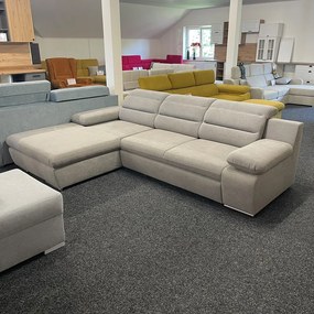 Sedací souprava GRECO MINI | 185x278 cm | 83 středně šedá | rozkládací + úložný prostor | VÝPRODEJ Z PRODEJNY