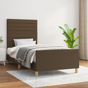 Rám postele bez matrace tmavě hnědý 90 x 200 cm textil 3125109