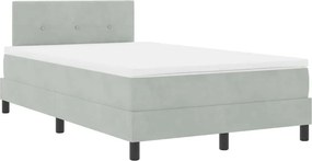 Postel s boxspringem s čelo Světle šedá 120 x 190 cm samet 3339158