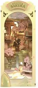 RoboTime 3D dřevěné puzzle Zarážka na knihy "Falling Sakura" / od 14 l