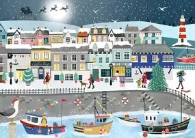 RAVENSBURGER Puzzle Vánoce na pobřeží / 1000 dílků / 70 x 50 cm