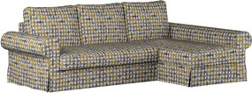 Potah na pohovku IKEA Backabro rozkládací se šezlongem barva modrá látka pletený vzor, vzorované