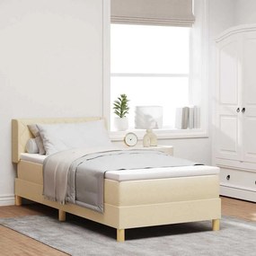 Postel s boxspringem s čelo Krémová 200 x 100 cm textil 3341347
