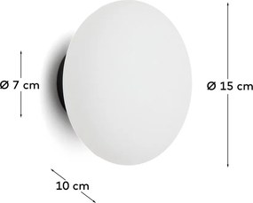 Bílé/černé nástěnné svítidlo ø 15 cm Bamila – Kave Home