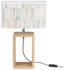 Stolní lampa MALO, 1xMax.25W, vícebarevné textilní stínítko, olejovaný dub