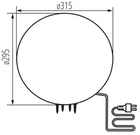 Kanlux 36590 - Venkovní lampa STONO 1xE27/15W/230V pr. 31,5 cm IP65