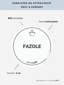 FAZOLE ČERVENÉ – bílá samolepka na dózu, tučné písmo, 5 cm | DomaLEP