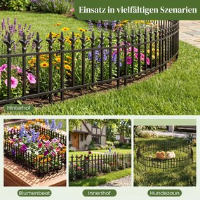 Costway 10 Kus kovového zásuvného plotu, dekorativní zahradní plot vyrobený
