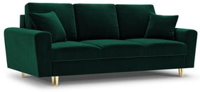 Zelená sametová rozkládací/s úložným prostorem pohovka 235 cm Kyoto – Cosmopolitan Design